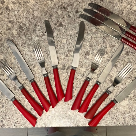 Dining | Vintage Red Bakelite Flatware Rare Pattern | Poshmark